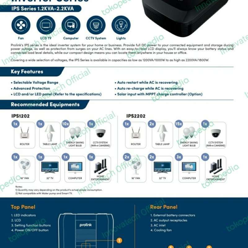 Promo PROLINK IPS2202 IPS2200 IPS INVERTER POWER SUPPLY 2200VA 1800W ...