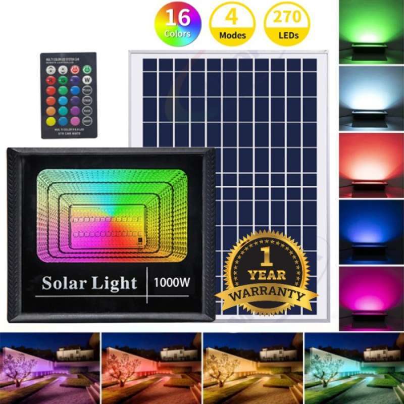 Promo RGB Solar Lampu Sorot Tenaga Surya Solar Lampu Taman Lampu Panel ...