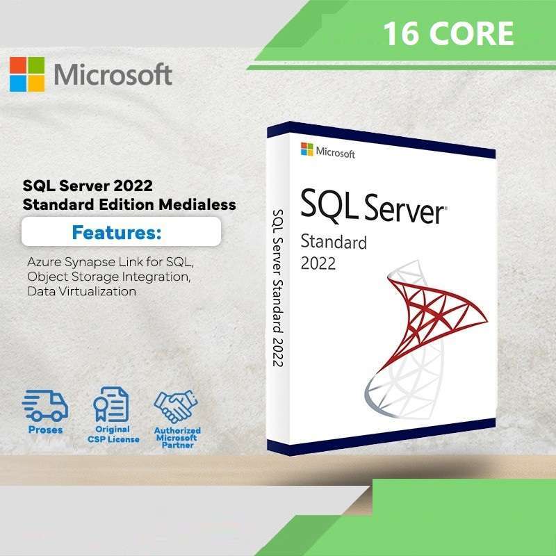 Promo Microsoft Sql Server 2022 Standard 16 Core Original Lifetime ...