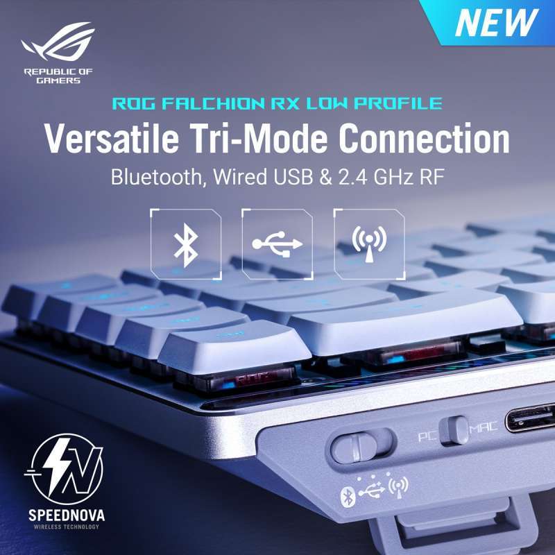 Jual ASUS Keyboard ROG Falchion Low Profile White 3 Mode Connectivity ...