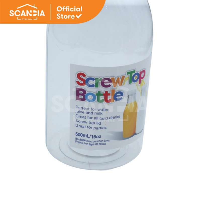 Jual SCANDIA Botol Plastik Bottle With Screw Lid Plas 500 mL Clear ...