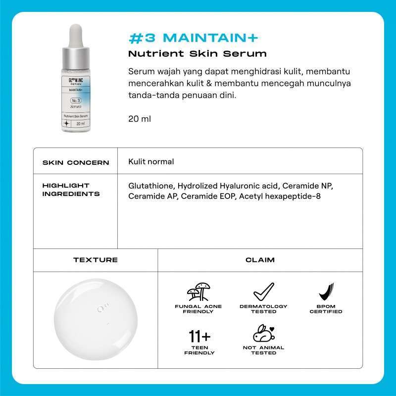 Jual GLOWINC POTION MAINTAIN+ Nutrient Skin Serum 20ml di Seller Beautyhaul Official Store ...