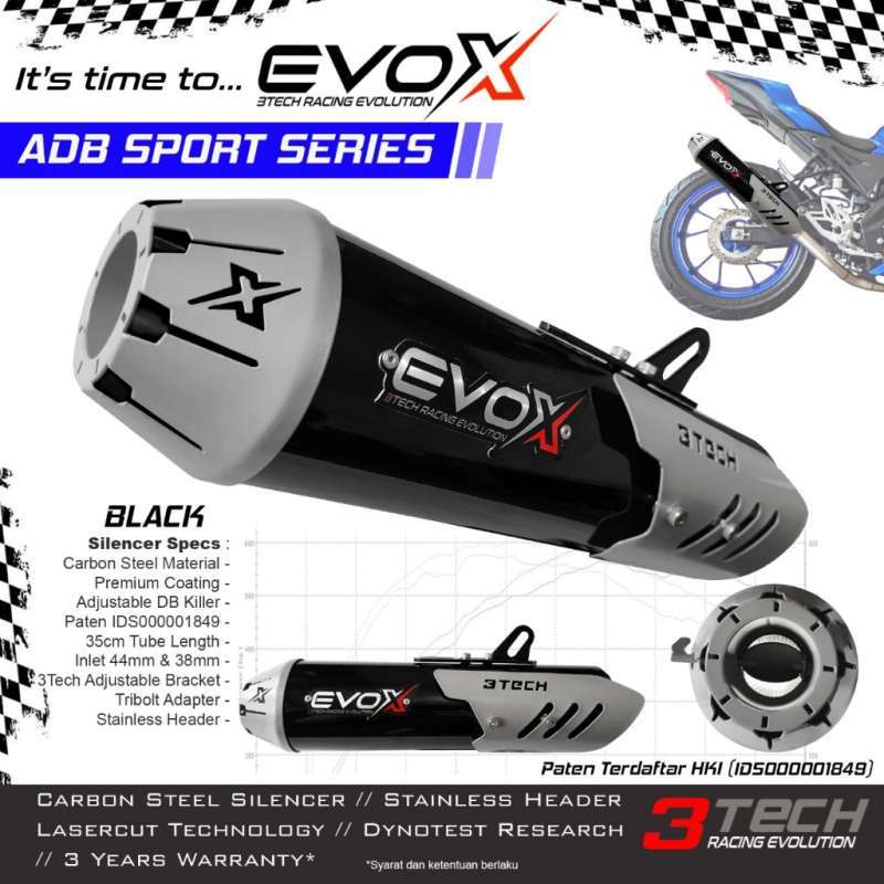 Jual Knalpot Evox ADB Series Motor Sport & Moped 110cc sampai 175cc Full System Beragansi Resmi ...