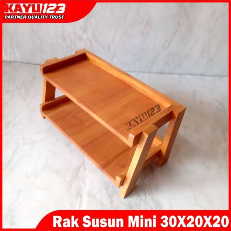 Promo Baru Rak Susun Mini 30-40X20X30 Cm Rak Kayu Mini Multi Fungsi ...