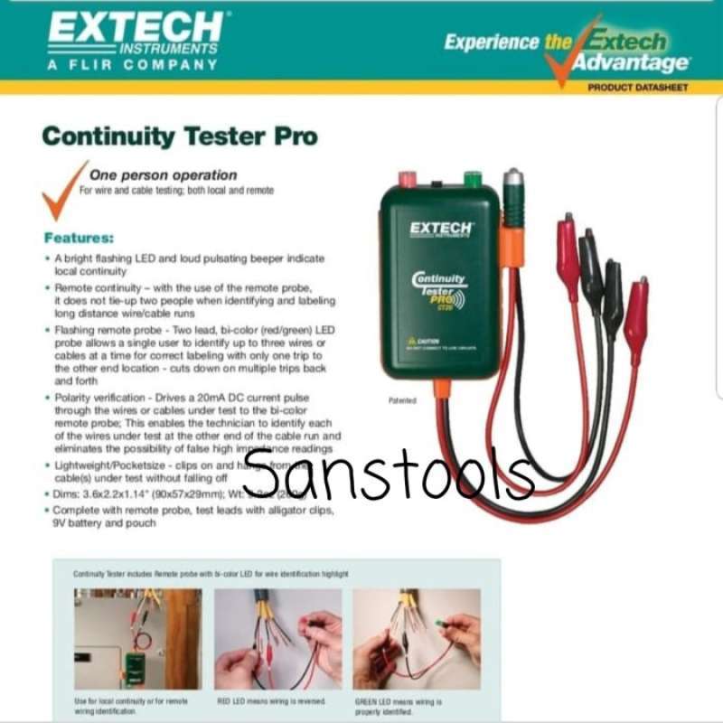 Promo EXTECH CT-20 CONTINUITY TESTER PRO CABLE INDENTIFIER CT 20 CT20 ...