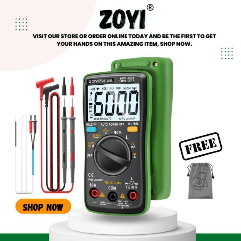 Promo Zoyi Zt102l Digital Multitester Multimeter Industors Lengkap ...