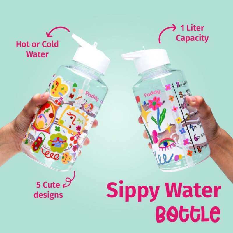 Jual Paddy Sippy Water Bottle - Tumbler Botol Air Minum 1L Lucu - NPT ...