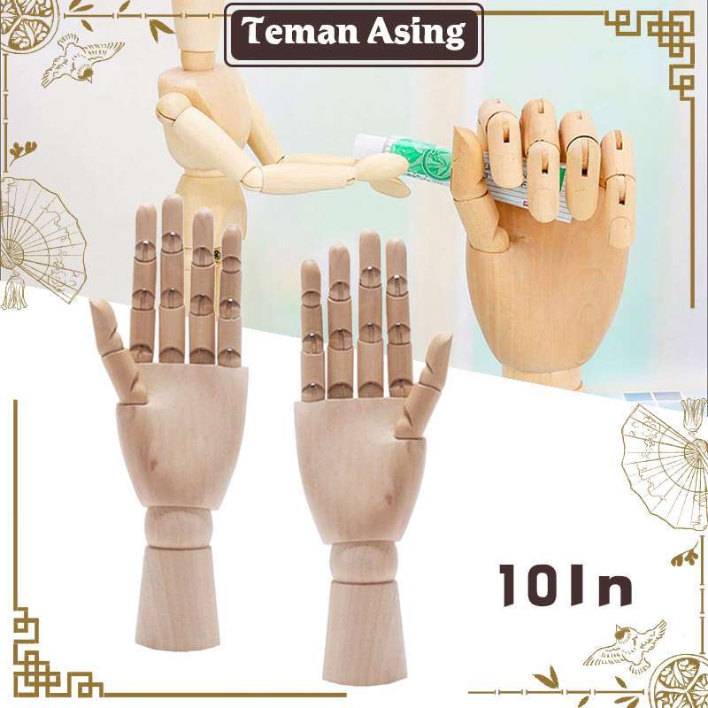 Promo Manekin Tangan Kayu 10In Wooden Hand Patung Jari Tangan Kiri Dan ...