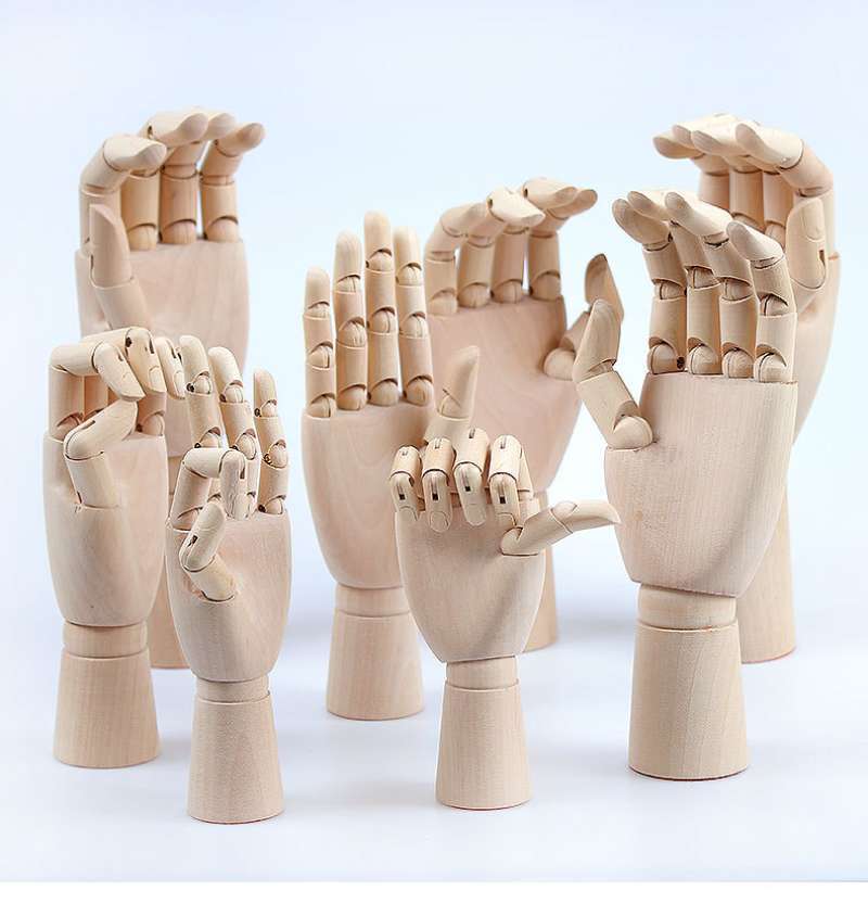 Promo Manekin Tangan Kayu 10In Wooden Hand Patung Jari Tangan Kiri Dan ...