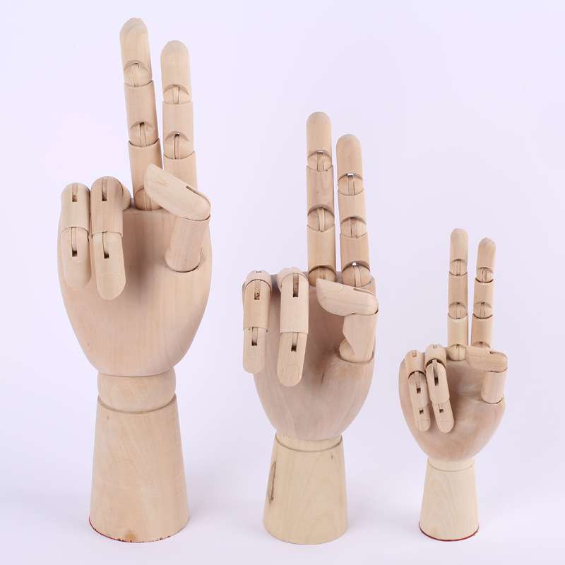 Promo Manekin Tangan Kayu 10In Wooden Hand Patung Jari Tangan Kiri Dan ...