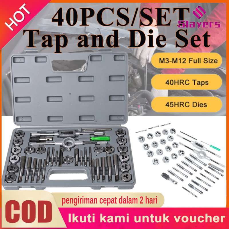 Promo Tap And Dies Set 40 pcs Handtap Alat Senai Tap Ulir Baut Set ...