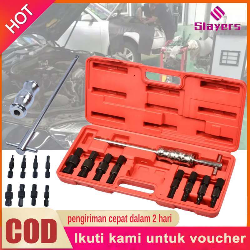 Promo 9Pcs blind hole inner bearing puller remover set slide hammer internal tool kit internal ...