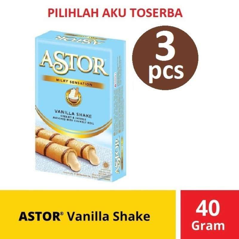 Promo ASTOR Vanilla Shake 40 gr / ASTOR Waferstick Vanilla Shake 40gr- 3 PCS Diskon 13% di ...
