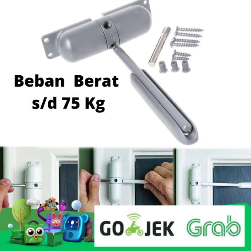 Promo Baru Wheel Roller Spring Automatic Door Closer - SILVER NON RODA ...