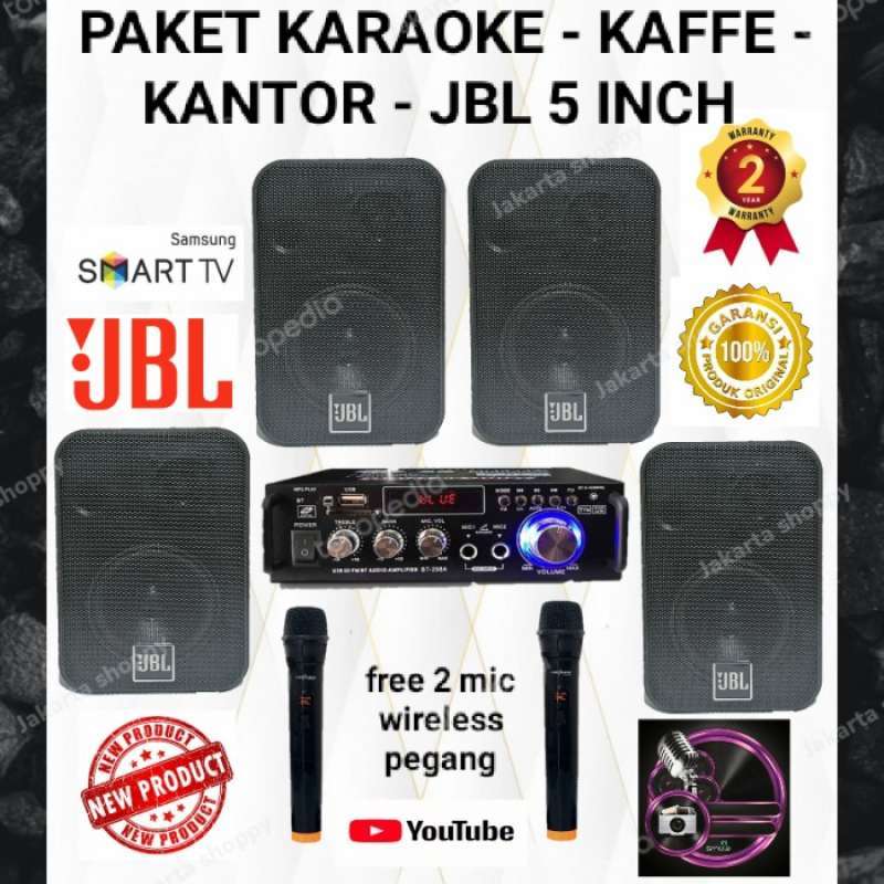 Promo MINI KARAOKE SET, CAFFE, KANTOR, SPEAKER JBL 4 TITIK MIC WIRELESS ...