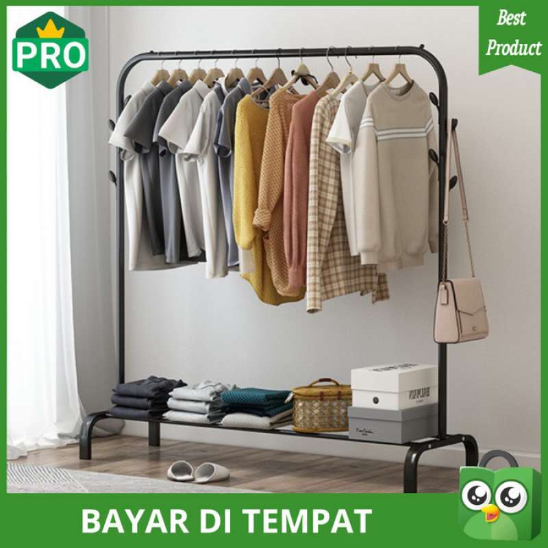 Jual Stand Hanger Gawang Single Gantungan Baju Dengan Rangka Besi Kuat ...