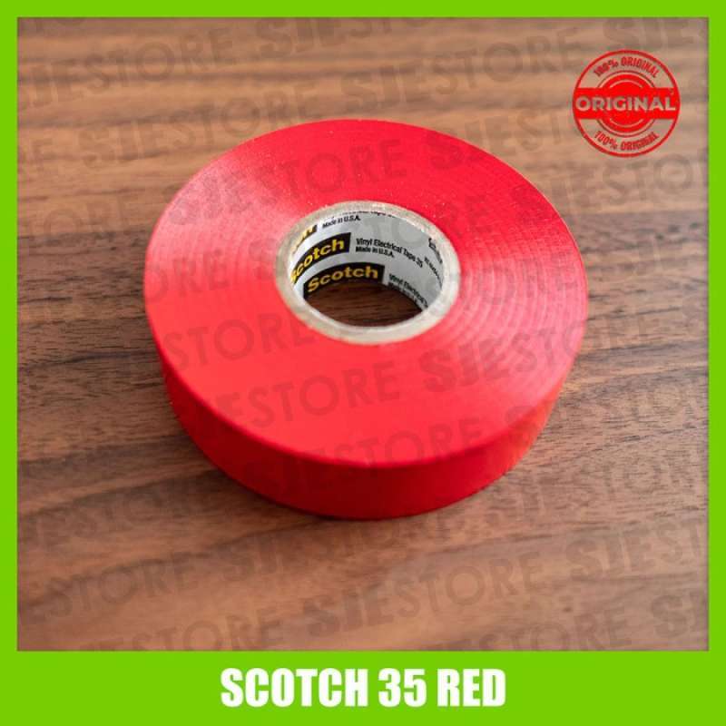 Promo Isolasi Listrik 3M Scotch 35 Vinyl Electrical Tape Merah ...
