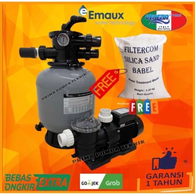 Promo MESIN POMPA AIR KOLAM RENANG 1HP + SAND FILTER 16 PAKET KOLAM ...