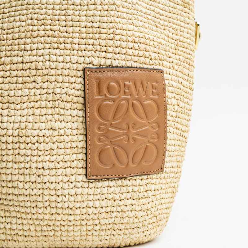 Promo Loewe Mini Slit Bag In Raffia And Calfskin Natural/tan Diskon 30% ...