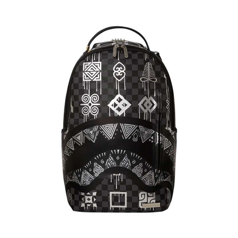 Promo Sprayground Shark Gliffics AI Backpack Black Silver Diskon 30% di ...
