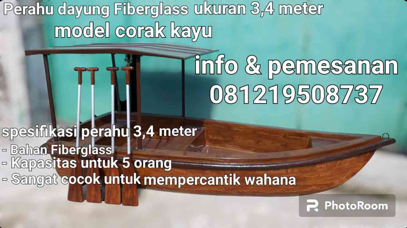 Jual Tersedia Perahu Kapal Sampan Dayungperahu Wisata Kaps 5 Orang Model Corak Kayu Terbaru Di
