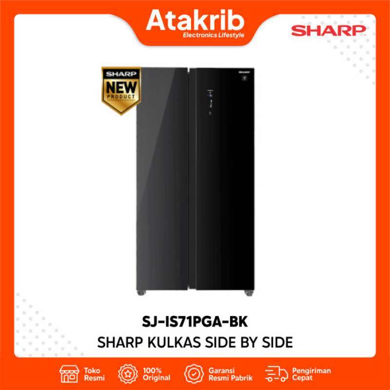 Jual SHARP KULKAS SIDE BY SIDE SJ-IS71PGA-BK Inverter Plasmacluster ...
