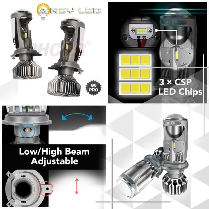 Promo ARSY LED Utama H4 Xpander Avanza Xenia Brio Mini Projie Cutoff ...