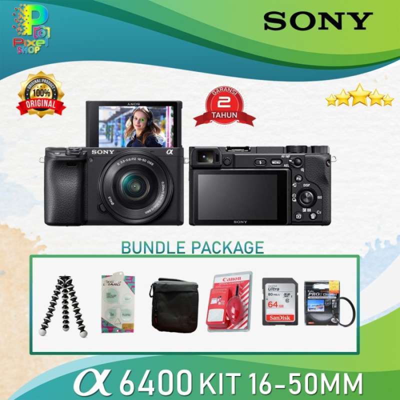 Jual Terbaru Sony A6400 Kit 16-50mm Mirrorless Paket Lengkap 2 Tahun ...