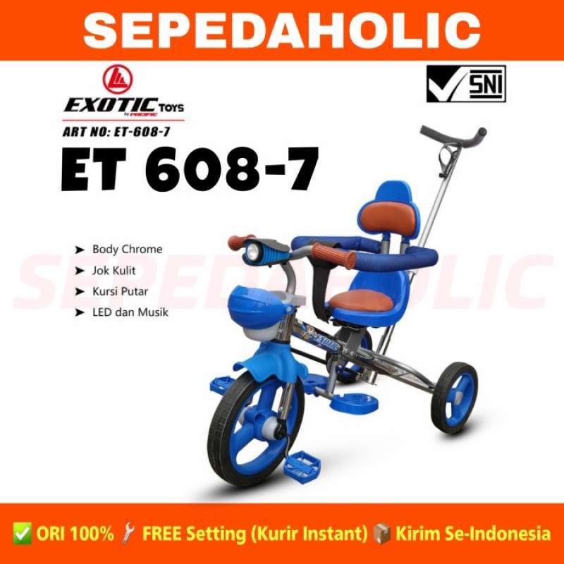 Promo Sepeda Roda Tiga 3 EXOTIC ET 608 7 Kursi Putar Tricycle Stroller ...