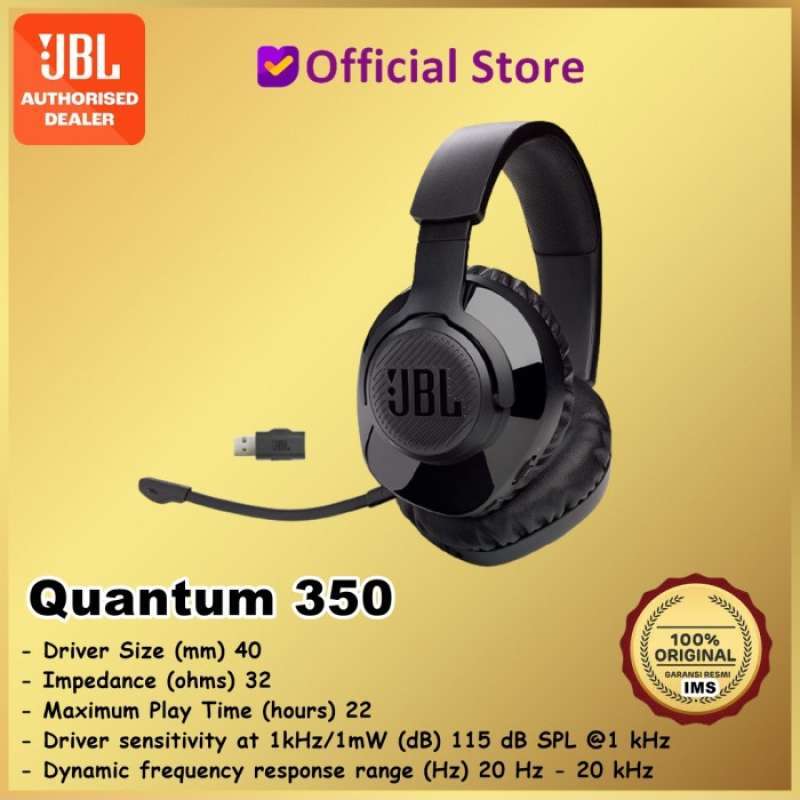 Promo JBL Quantum 350 Wireless PC Over Ear Gaming Headset Headphones Q350 Diskon 9% di Seller ...
