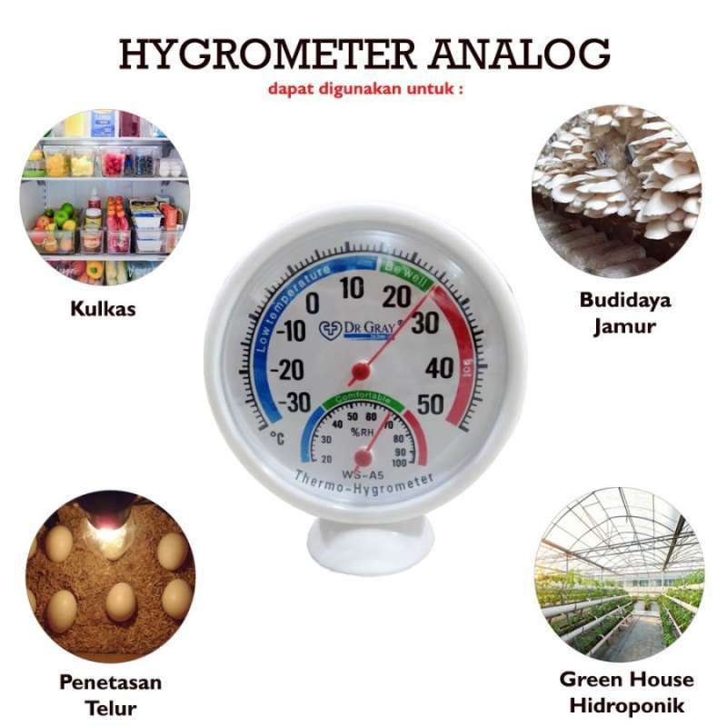 Promo alat ukur suhu kelembaban ruangan hygrometer analog 3inch Diskon ...