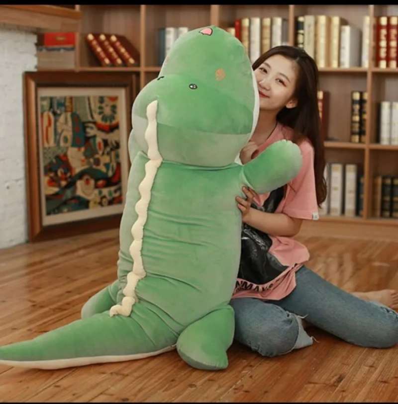 Promo Boneka Guling Dinosaurus Ukuran 80 Cm Bahan Plush Istimewa Berlabel Sn - Uk 60 Cm Pink ...