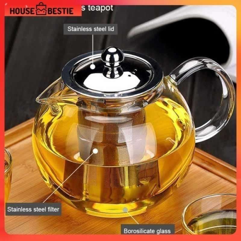 Jual Teko Teh Dengan Saringan Stainless / Pitcher Teh Kopi Kaca Tahan ...