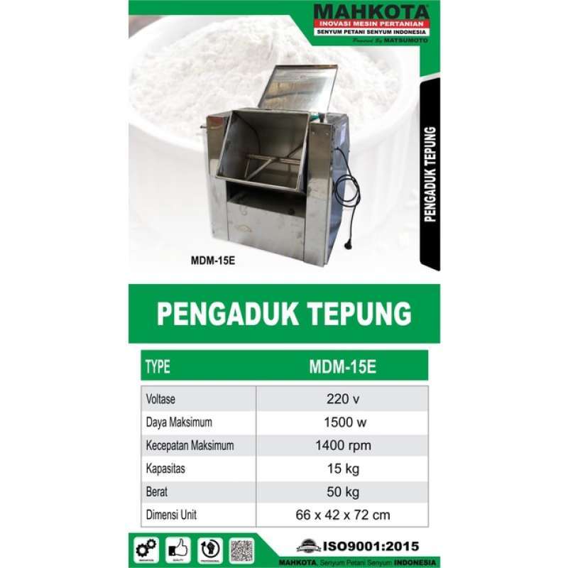 Jual Mixer Roti 15kg Mesin Pengaduk Adonan Amhkota Mdm 15e Dough Maker ...