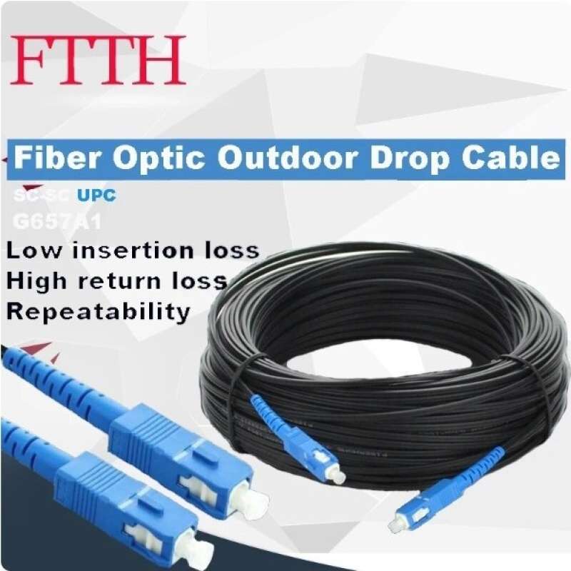 Promo Kabel Fiber Optic 50 Meter Ftth Drop Cable Sc Sc Netline Diskon 9 ...