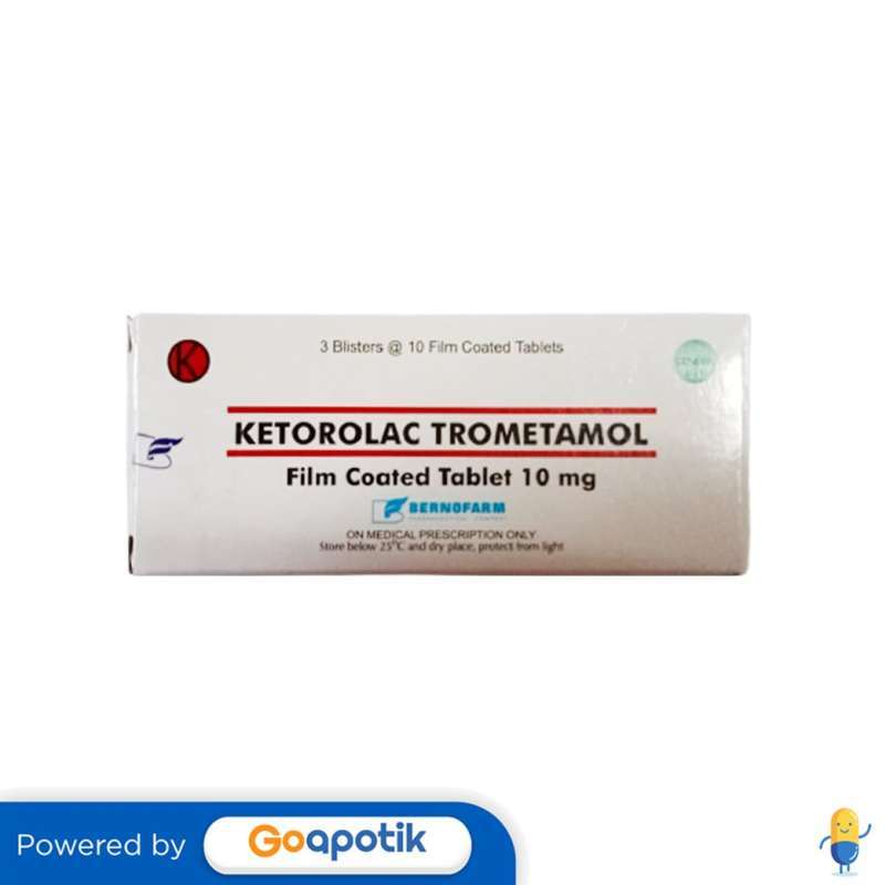 Jual KETOROLAC TROMETAMOL BERNOFARM 10 MG BOX 30 TABLET di Seller ...