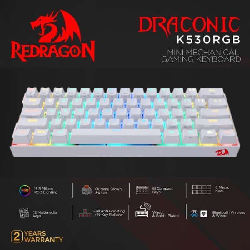 Promo Redragon K530RGB Dual Mode Mechanical Gaming Keyboard DRACONIC ...