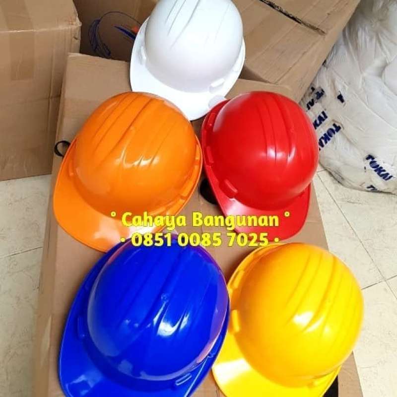 Promo Topi HELM Tukang Proyek Kerja Bangunan Safety Helmet SNI ...