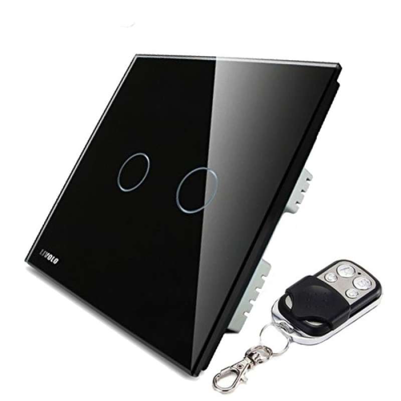 Promo Saklar Lampu Rumah Touchscreen 2 Tombol Panel Dengan Remote ...