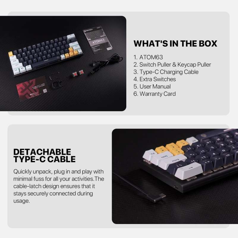 Promo Fantech ATOM MIZU SERIES Keyboard Mechanical Gaming ATOM 63 81 96 ...