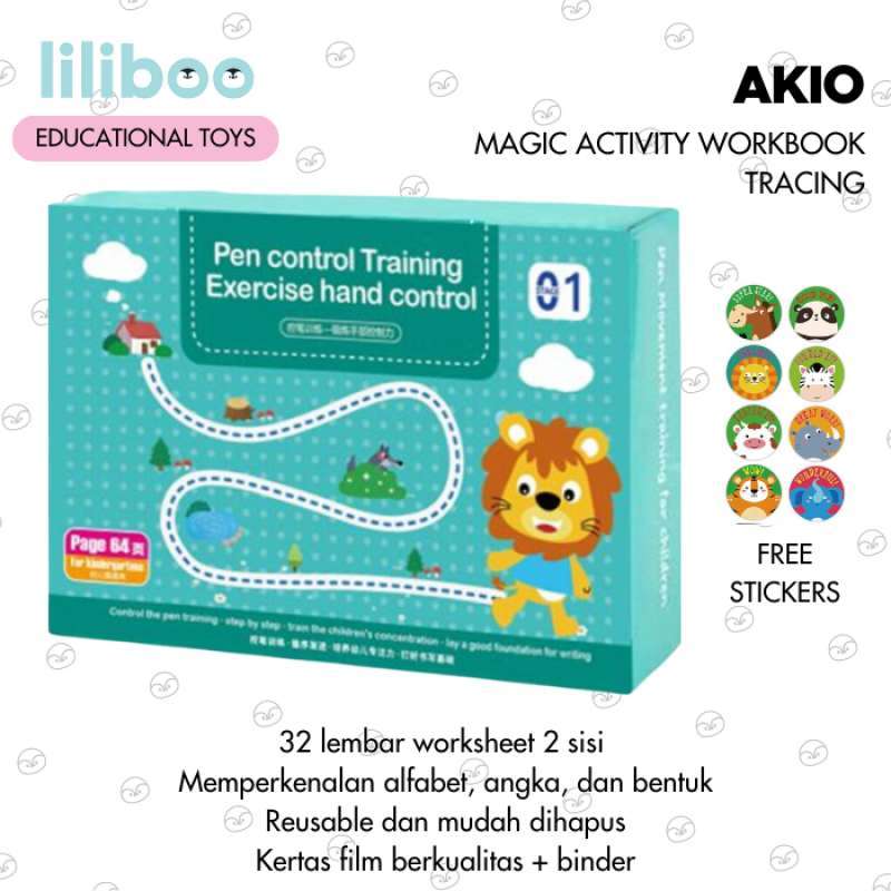 Promo LILIBOO AKIO Magic Activity Workbook Tracing Belajar Menulis ...