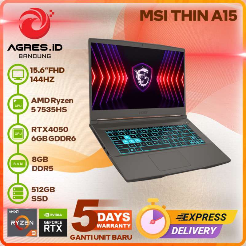 Jual Msi Thin A15 Ryzen 5 7535hs Rtx4050 8gb 512gb 15.6fhd144hz - B7ve ...