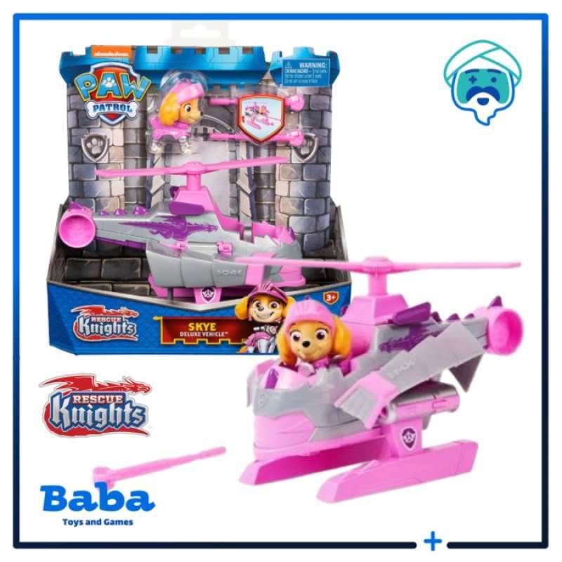 Jual Paw Patrol Rescue Knights Skye Deluxe Vehicle Figure Set Di Seller ...