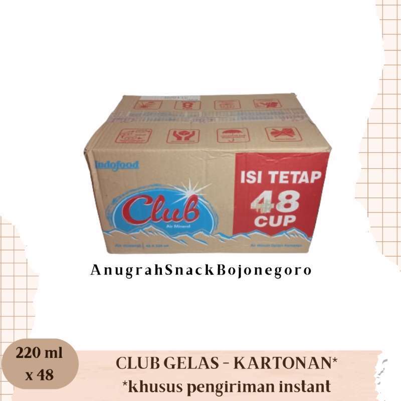 Jual Club Air Mineral Gelas 220ml X 48 Di Seller Anugrahsnackbojonegoro - Ledok Wetan, Kab ...