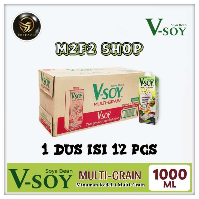 Promo V-Soy Soya Bean Milk Multi Grain Barley | Susu Kedelai Kotak UHT ...