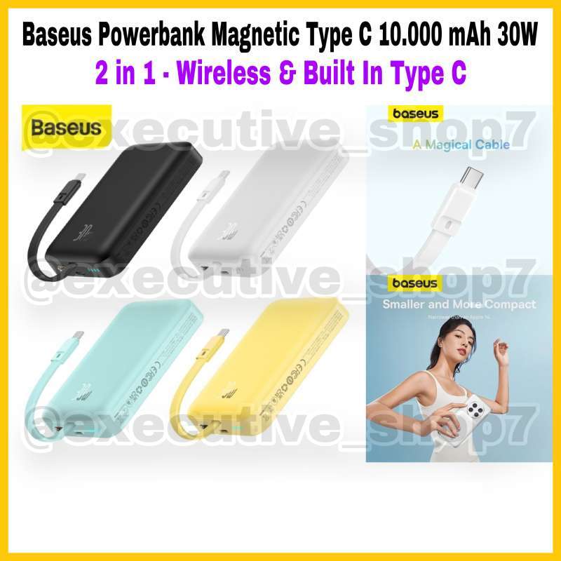 Jual Baseus Powerbank Magnetic Type C 10.000 mAh 30W - 2 in 1 ...