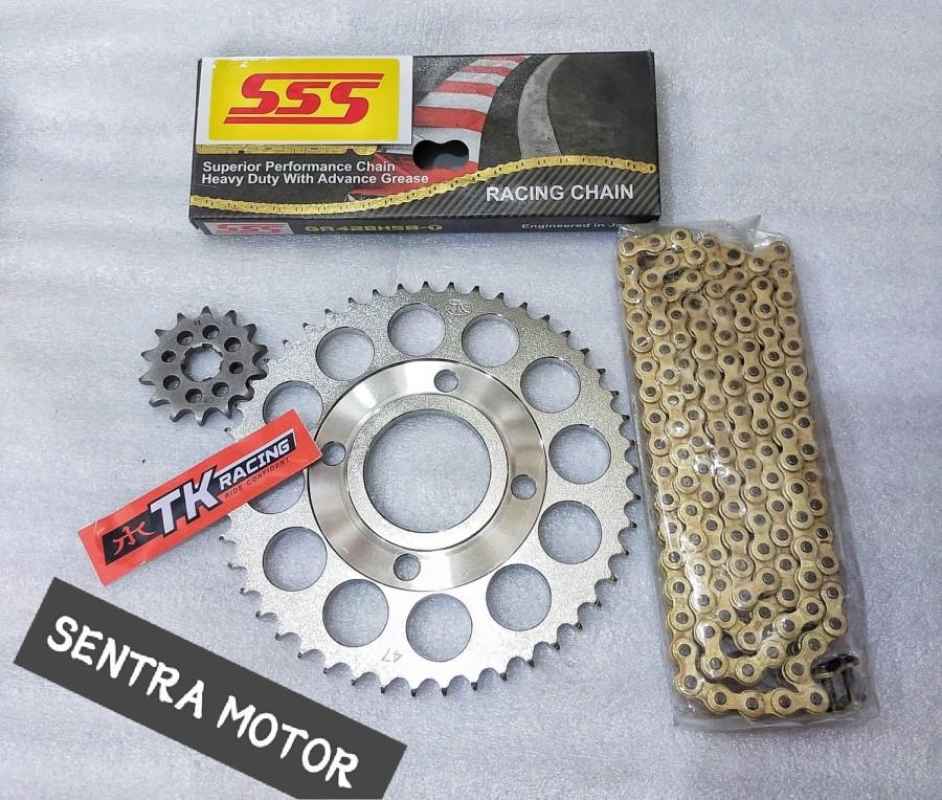 Jual Gear Set Megapro Tk & Rantai Sss 428 Hsbt - Gear Set Megapro Cb150 Ver - Belakang 46-49 ...