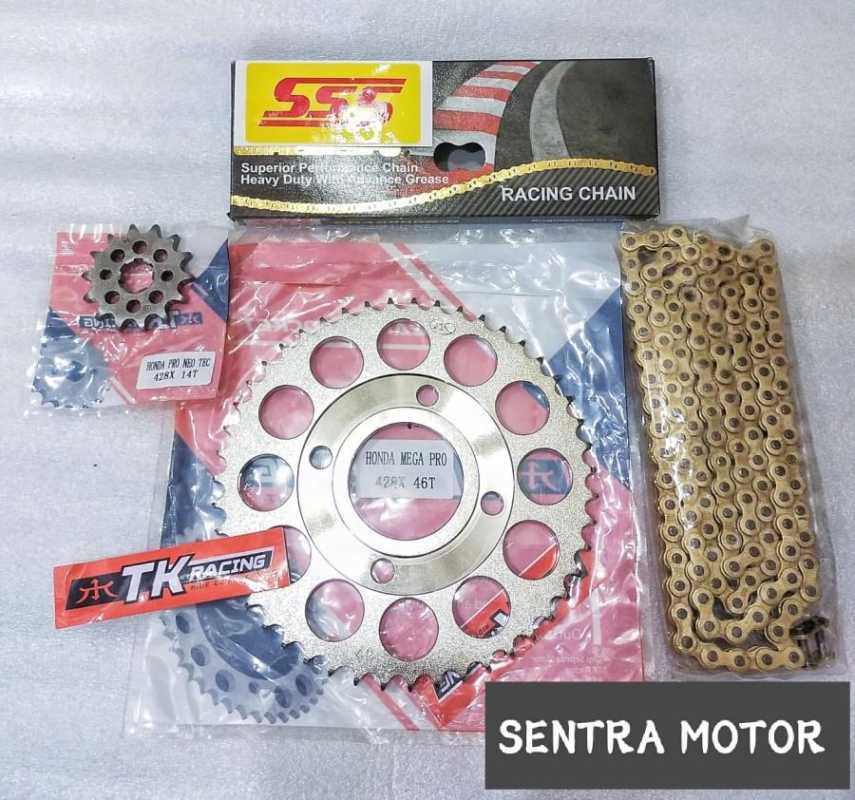 Jual Gear Set Megapro Tk & Rantai Sss 428 Hsbt - Gear Set Megapro Cb150 Ver - Belakang 46-49 ...