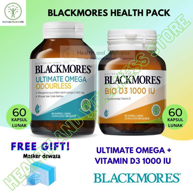 Jual PAKET BLACKMORES ULTIMATE OMEGA 60 KAPSUL LUNAK DAN BIO D3 1000 IU 60 KAPSUL LUNAK di ...