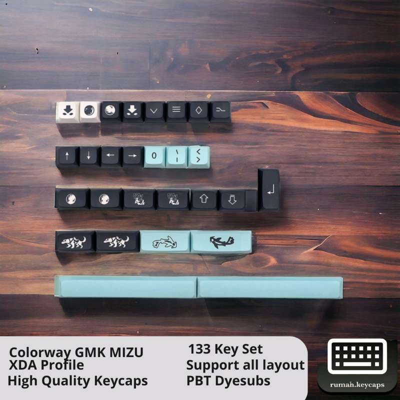 Jual Keycaps Keycap Xda Profile Gmk Mizu Blue Pbt Dyesub Dye Sub 7u Di ...
